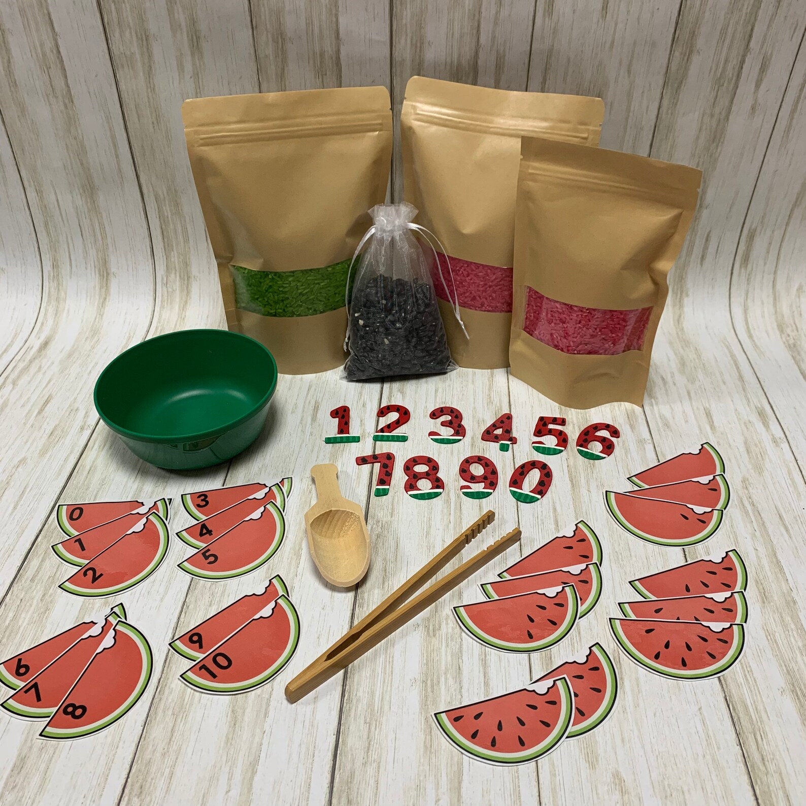 Summer Watermelon Sensory Bin Ft. Counting Activities - Etsy