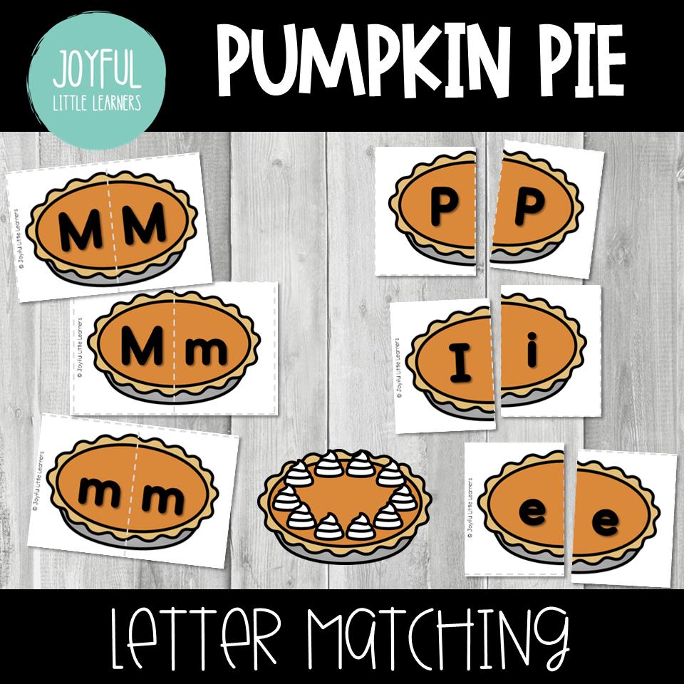 Fall Pumpkin Pie ABC Letter Matching | Thanksgiving Alphabet Matching ...