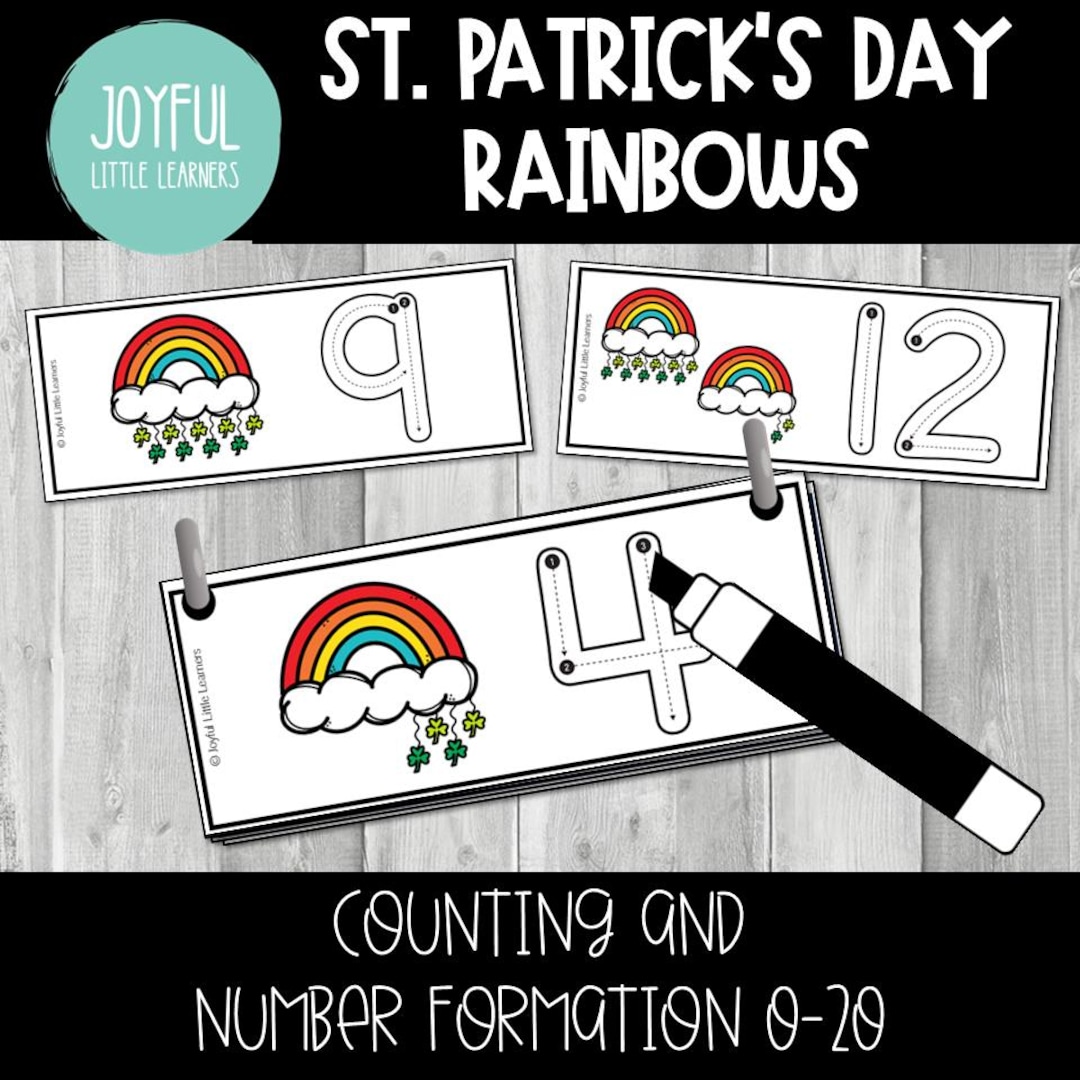 St. Patrick’s Day Number Formation Activity | Rainbow Shamrock Counting ...