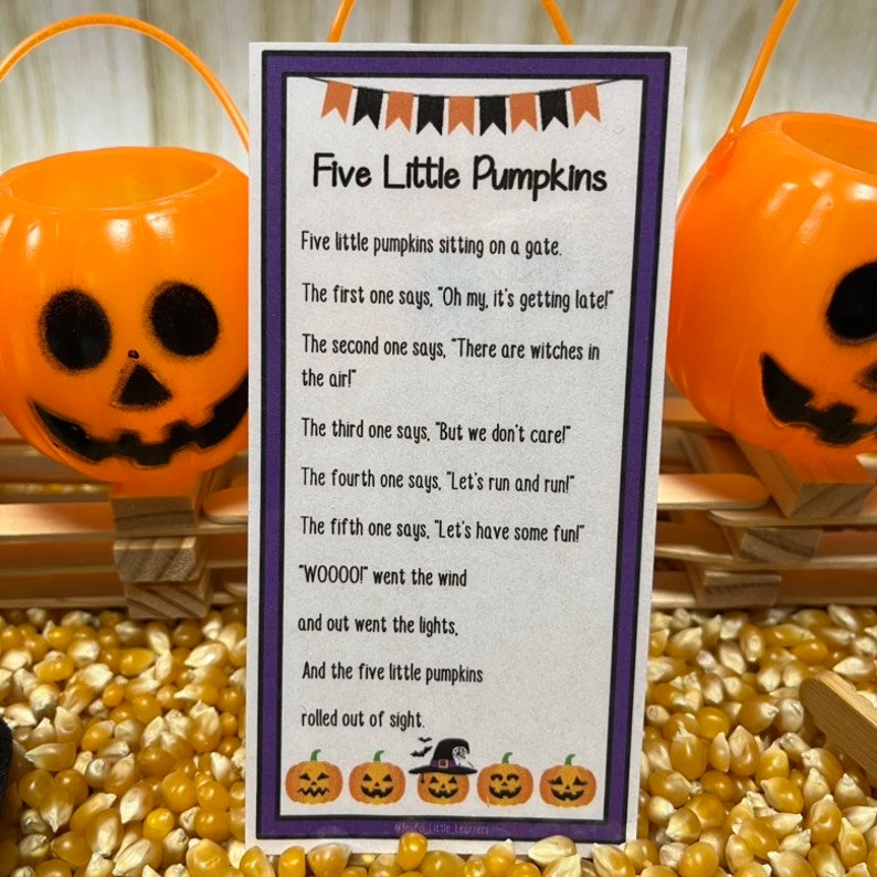 Five Little Pumpkins Numbers Sensory Bin | Halloween Sensory Bin - Etsy