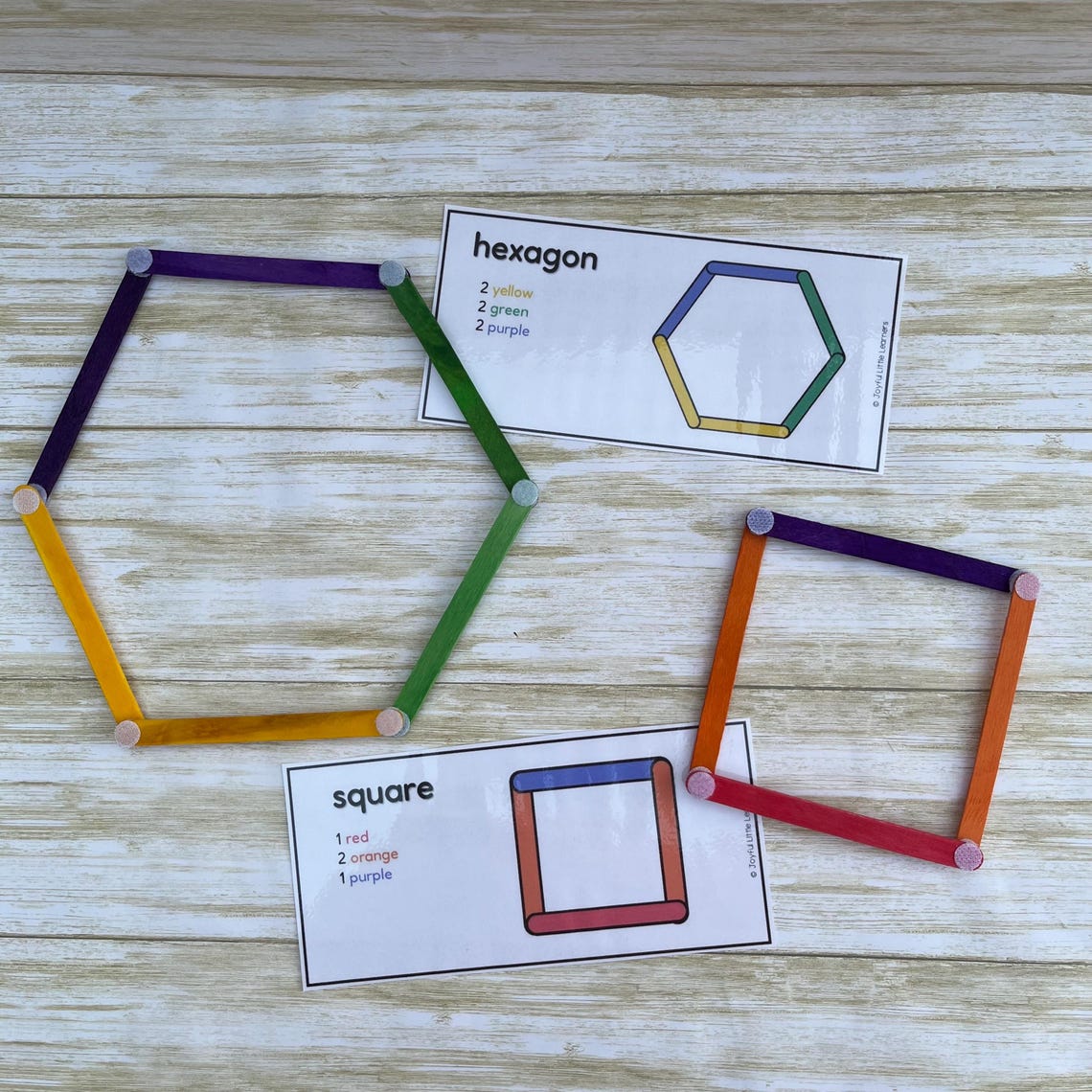 Popsicle Stick Shapes Busy Bag | Build-a-shape Learning Activity for ...