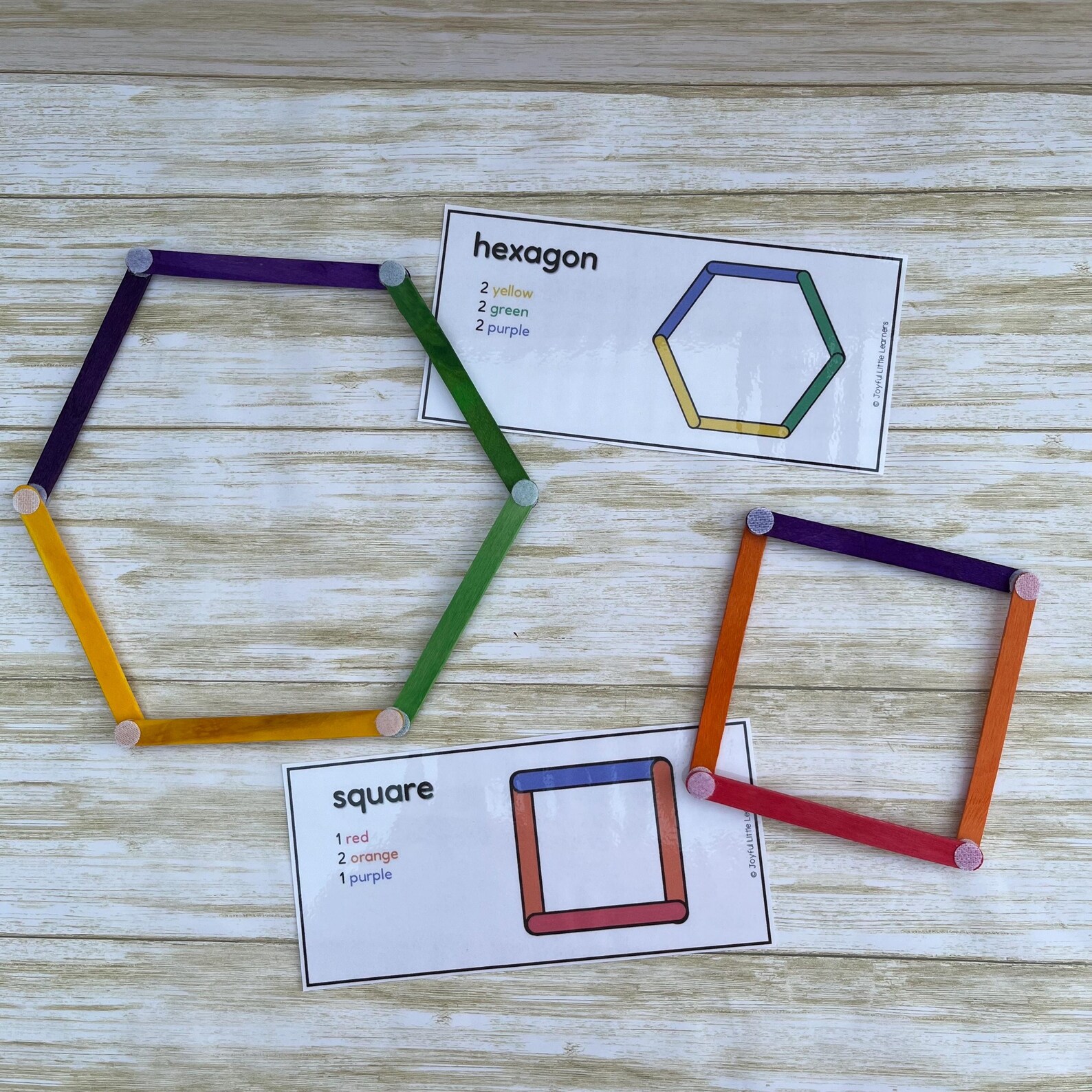 Popsicle Stick Shapes Busy Bag | Build-a-shape Learning Activity for ...