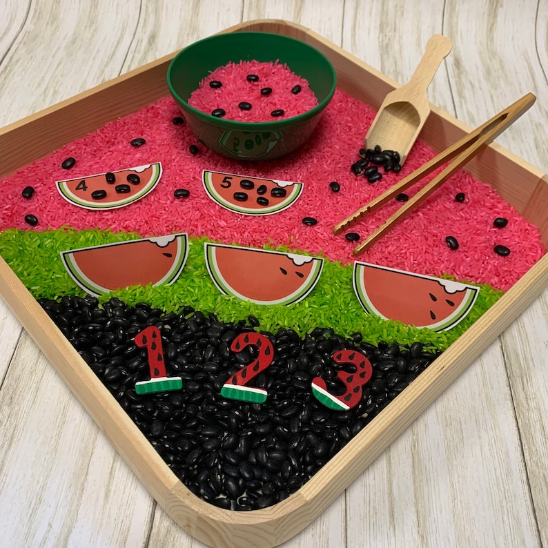 Summer Watermelon Sensory Bin Ft. Counting Activities - Etsy