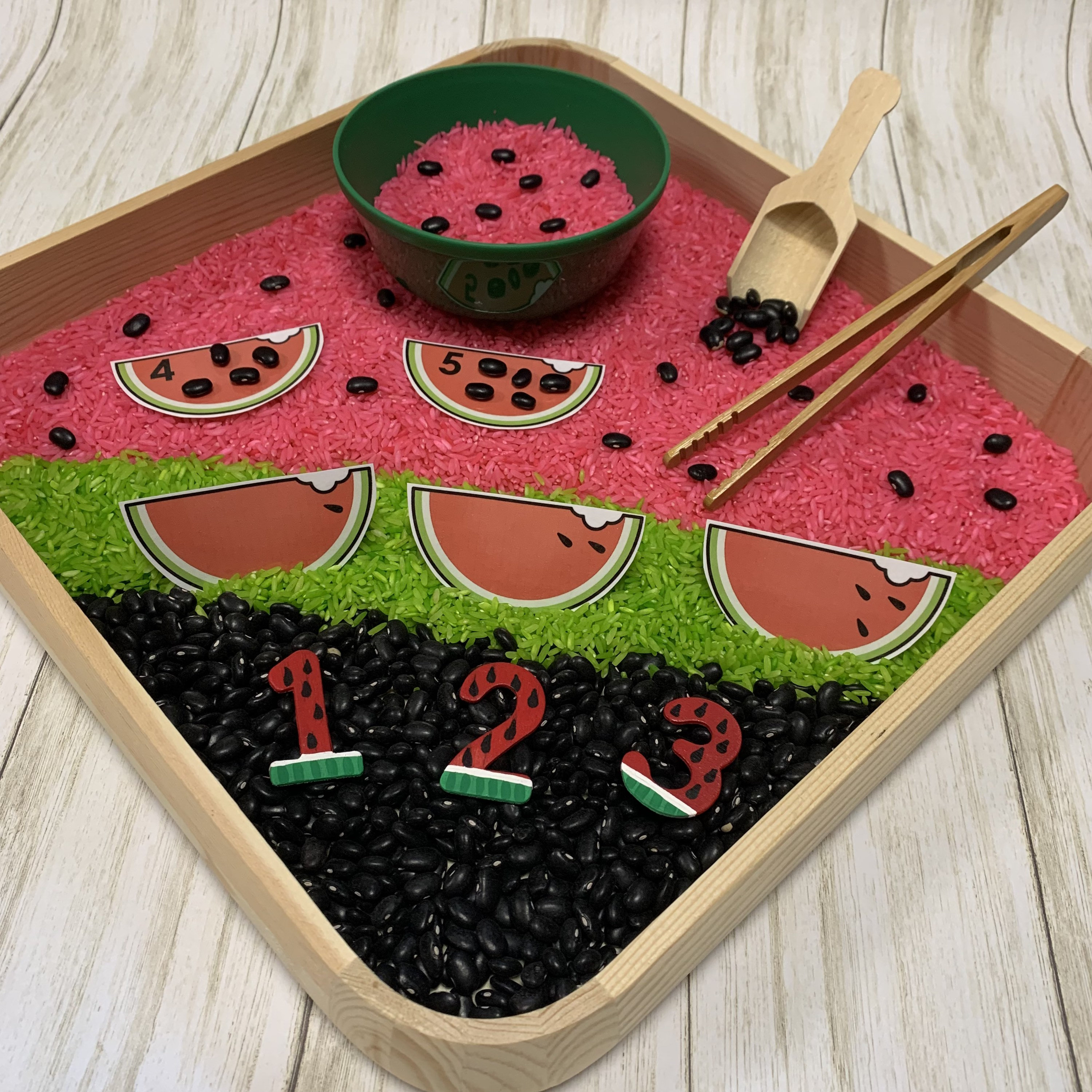 Summer Watermelon Sensory Bin Ft. Counting Activities - Etsy