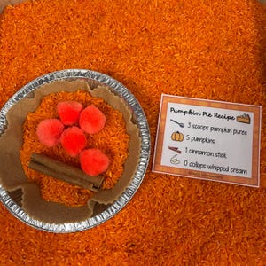 Pumpkin Pie Sensory Bin | Fall Sensory Bin | Thanksgiving Sensory Bin ...