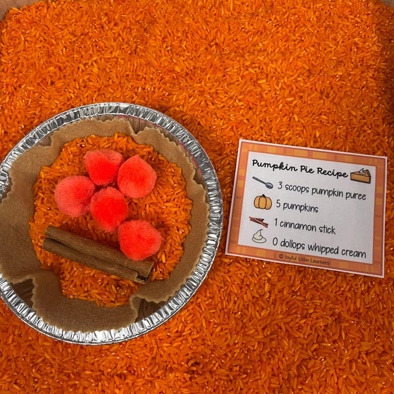 Pumpkin Pie Sensory Bin | Fall Sensory Bin | Thanksgiving Sensory Bin ...