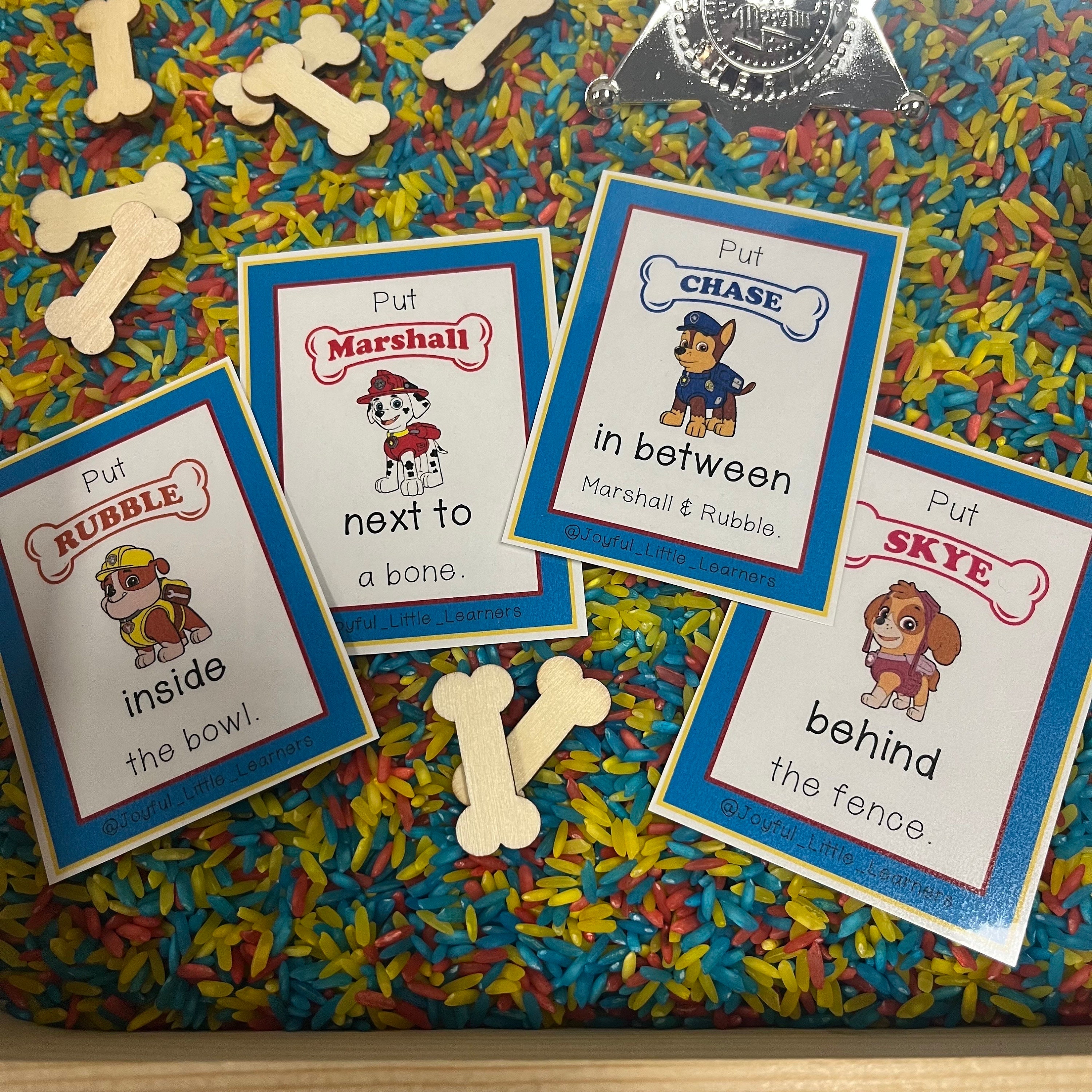 PAW Patrol Sensory Bin Featuring Spatial Concept Cards - Etsy