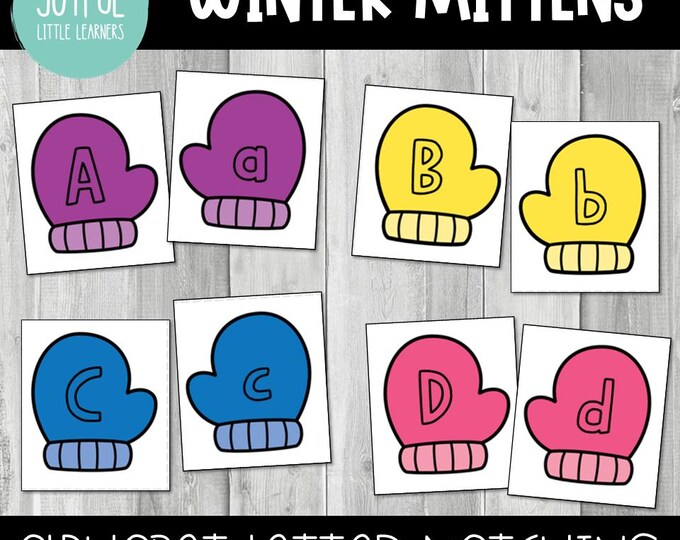 Winter Mittens ABC Letter Matching | Snow Mittens Alphabet Matching ...