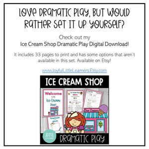 Ice Cream Shop Dramatic PLAY SET KIT | Ice Cream Shop Pretend Play Set ...
