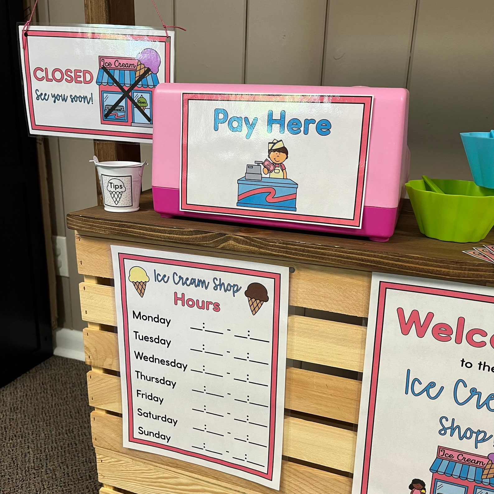 Ice Cream Shop Dramatic PLAY SET KIT | Ice Cream Shop Pretend Play Set ...