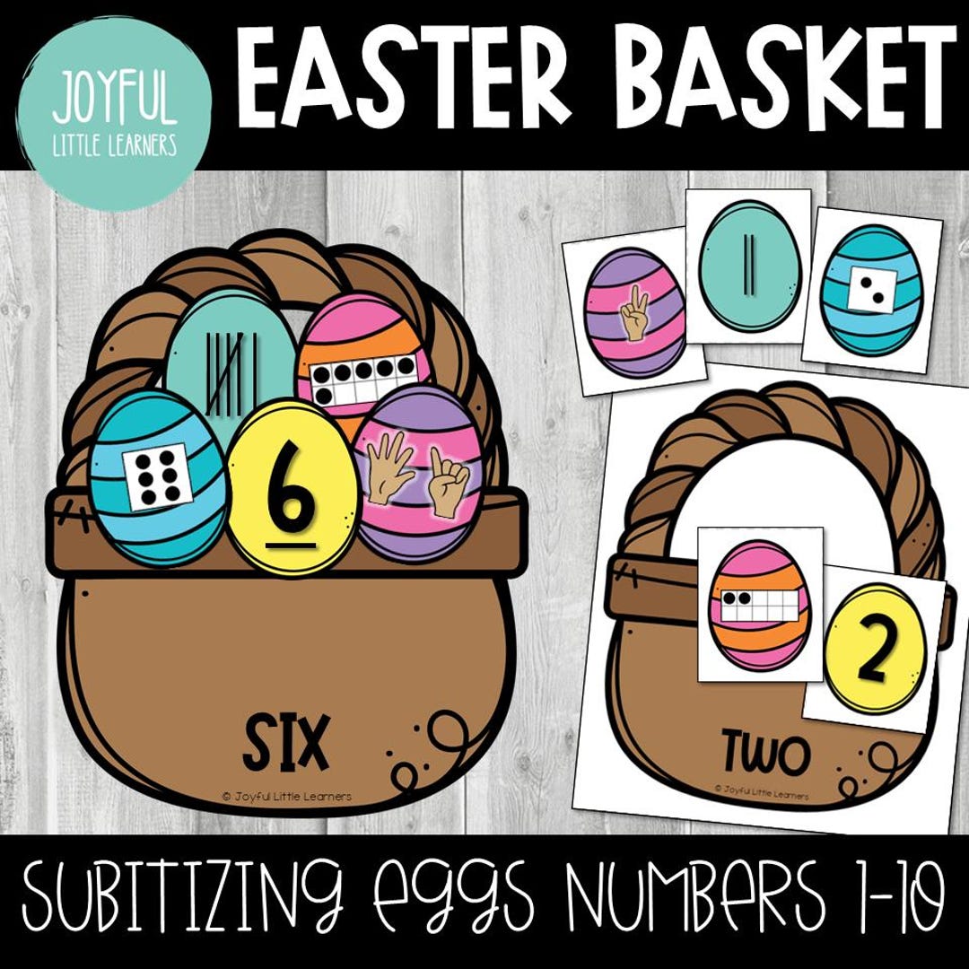 Easter Basket Subitizing Activity for Numbers 1-10 | Easter Egg Number ...