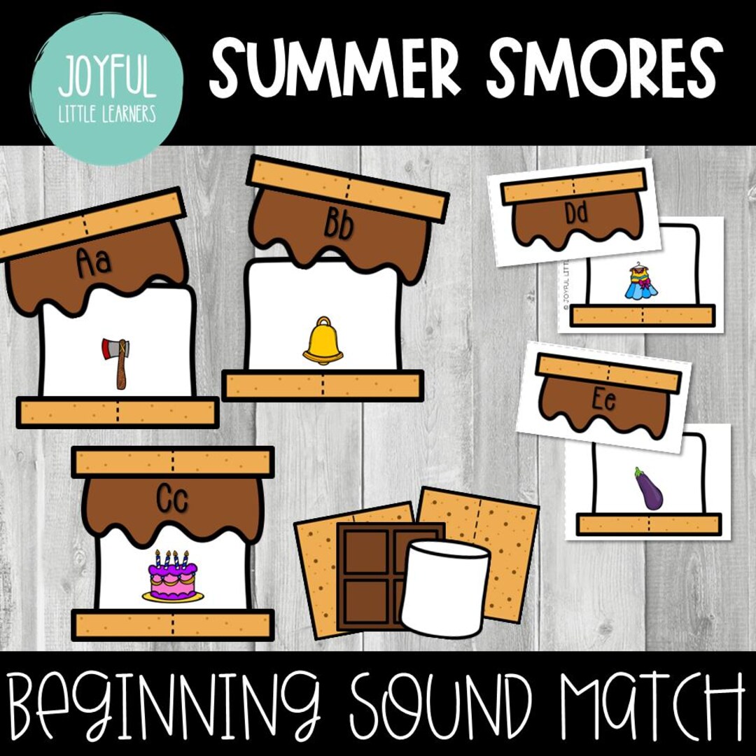 Summer Smores Beginning Sound Matching | Camping S’mores Letter & Sound ...