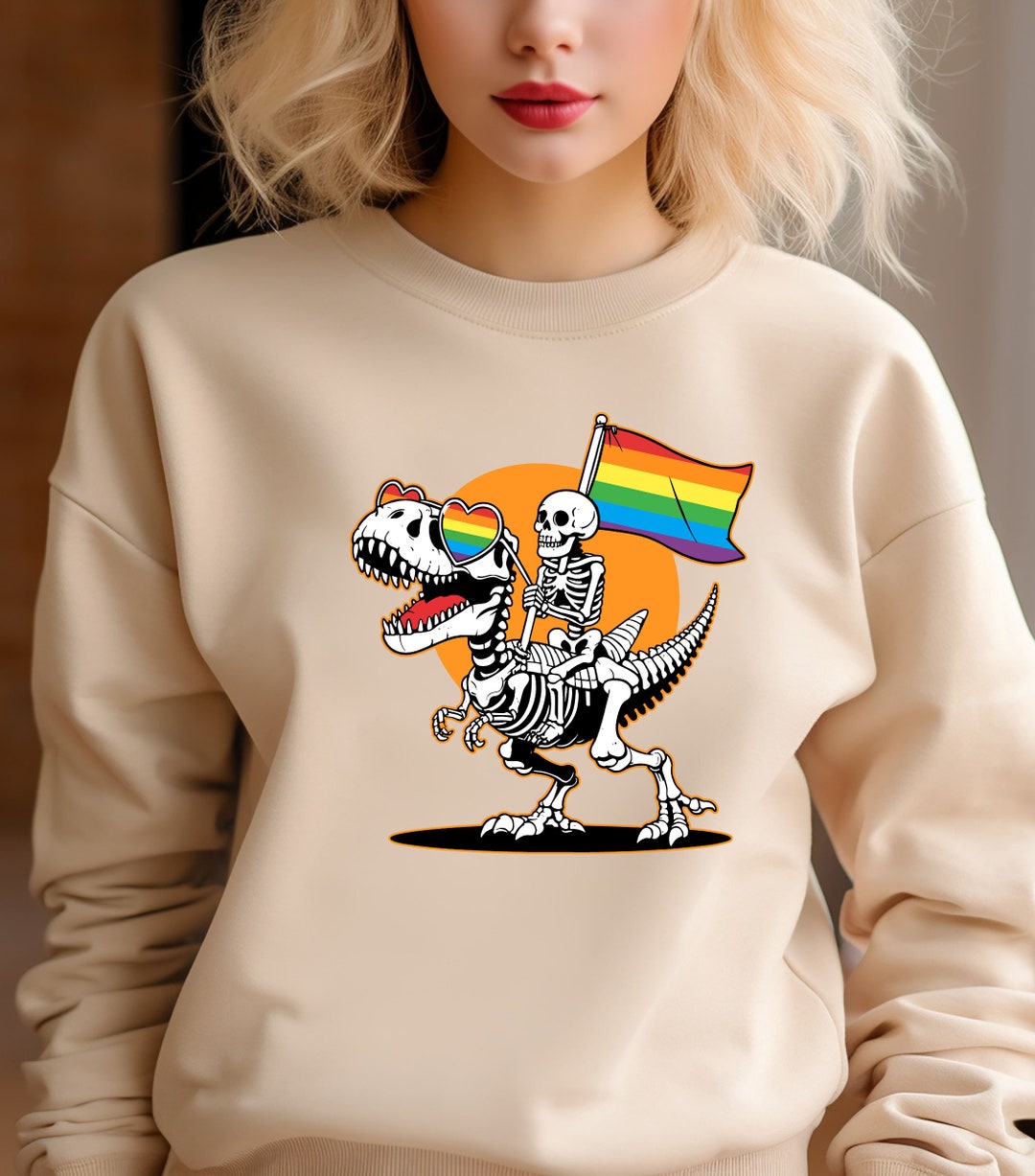 Rainbow Pocket Pride Sweatshirt,lgbt Pocket Hoodie, Dinosaur Pride ...