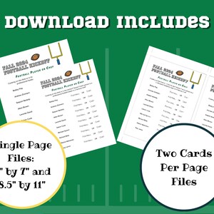 Fall Football Printable Games, Party Game Bundle, Football Themed Fun ...