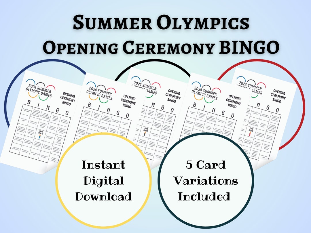 Summer Olympics Opening Ceremony Bingo Party Game, Olympics Theme Fun ...