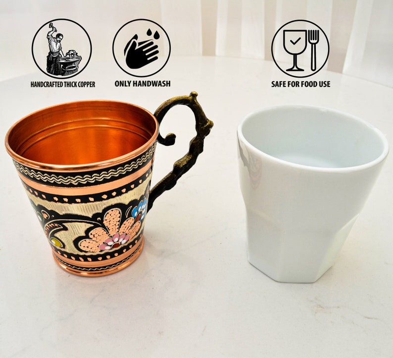 Copper Tea Cups Porcelain Coffee Cup Expresso Mugs - Etsy