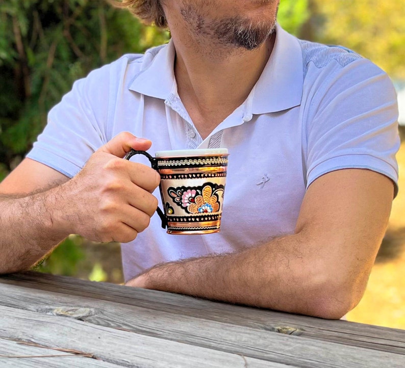 Copper Tea Cups Porcelain Coffee Cup Expresso Mugs - Etsy