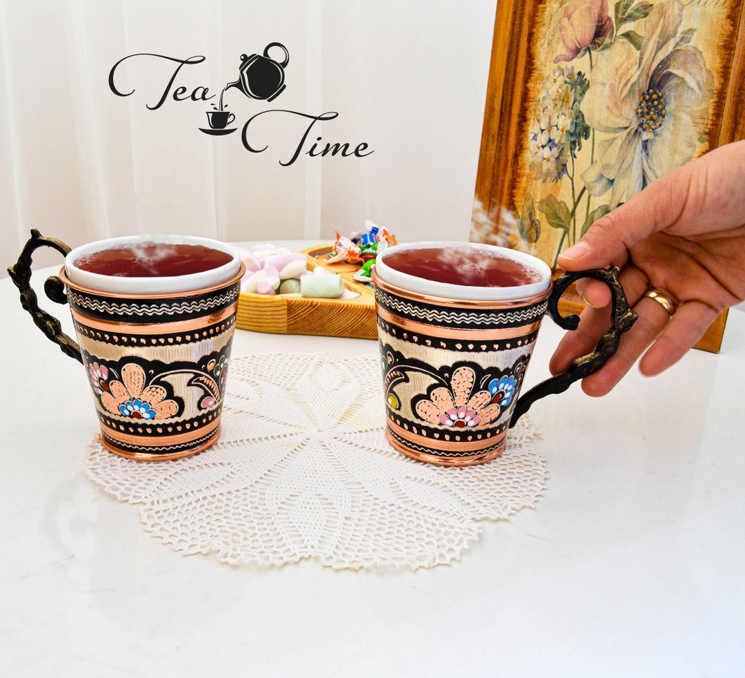 Copper Tea Cups Porcelain Coffee Cup Expresso Mugs - Etsy