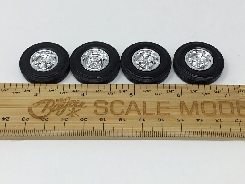 Muscle Car Wheels W/ Skinny Tires – Model Car Junkyard Wheel & Tire Set ...