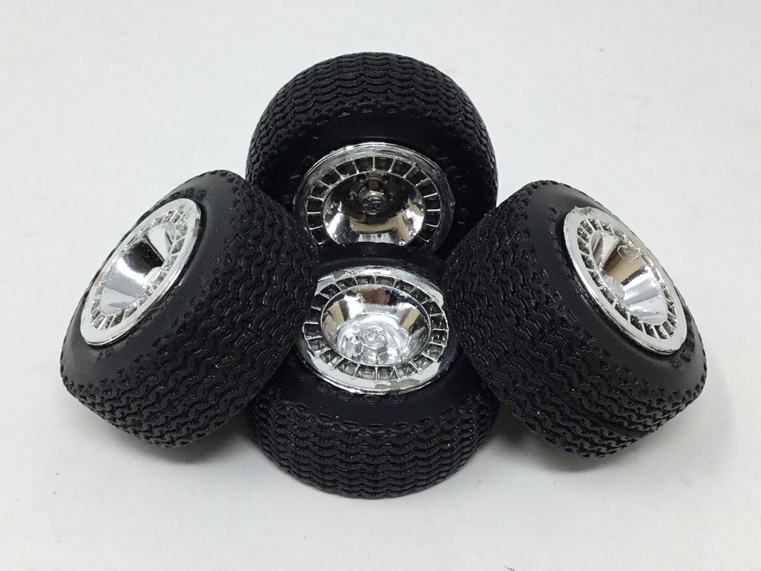 Slotted Muscle Car – Tuner Wheels – Model Car Junkyard Wheel & Tire Set ...