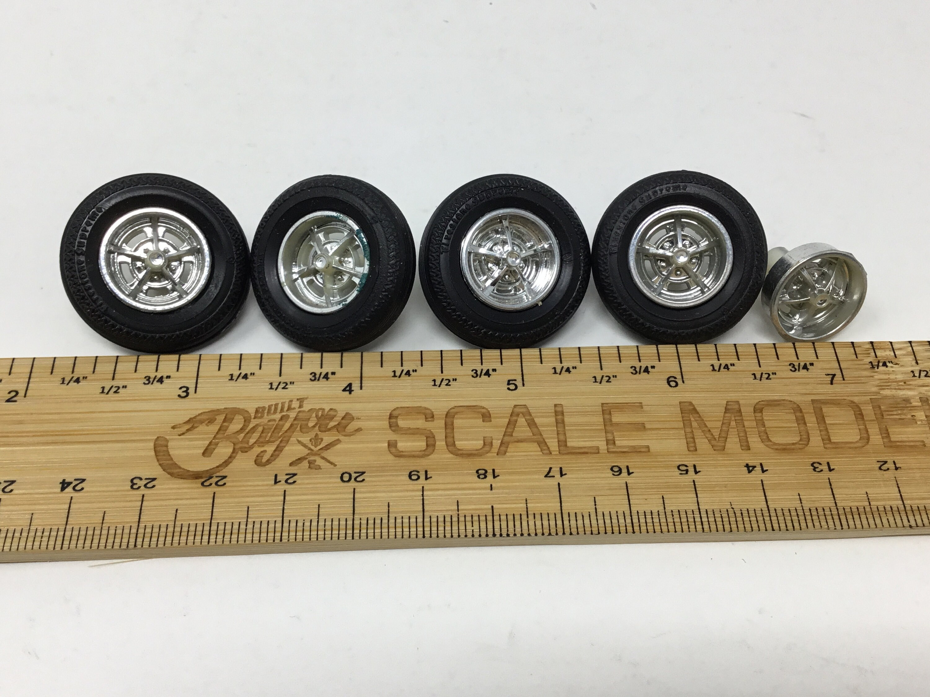 60’s 70’s 5 Spoke Muscle - Model Car Junkyard Wheel & Tire Set - #E248 ...