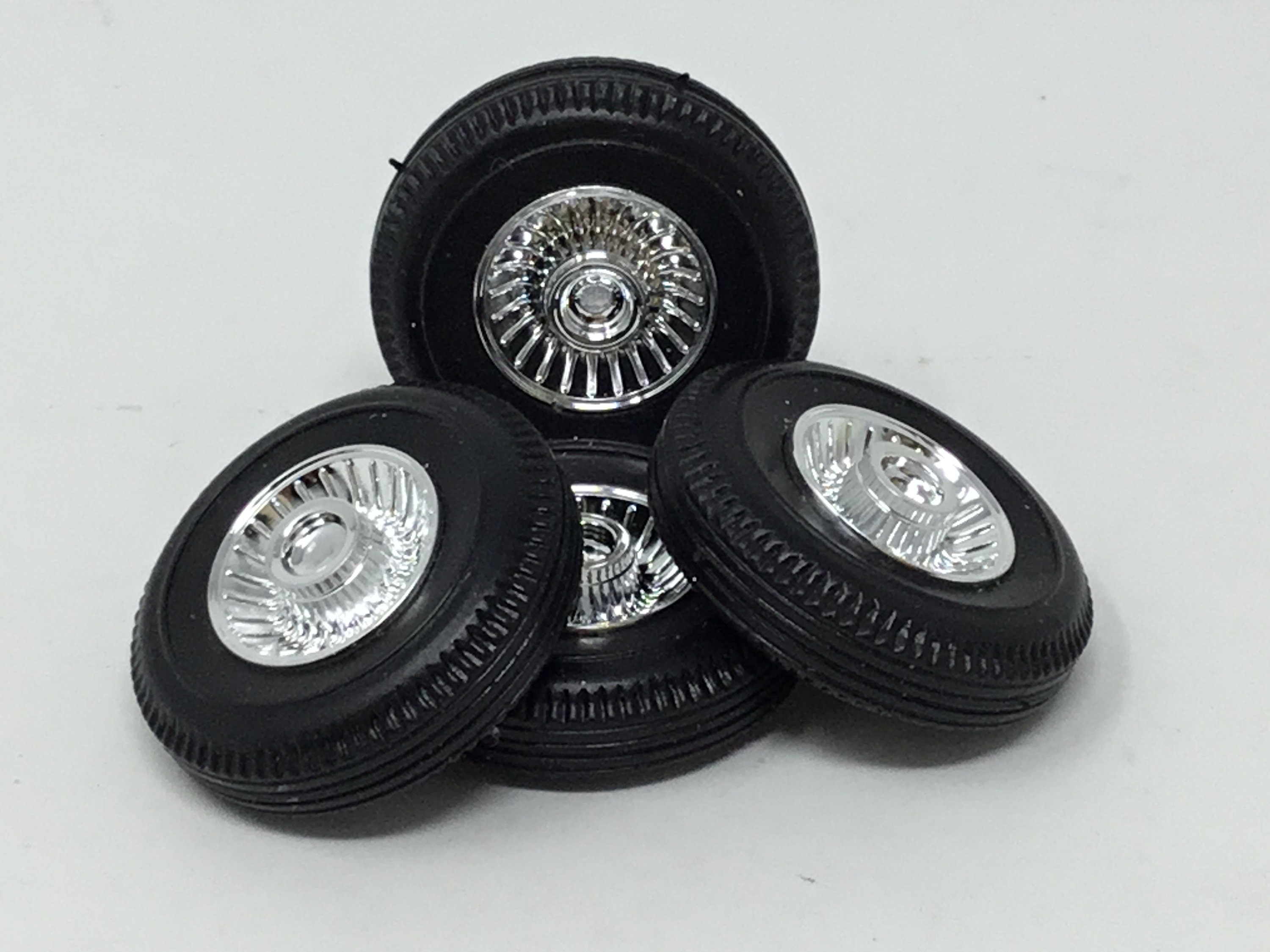 Muscle Car Wheels With Knock Offs – Model Car Junkyard Wheel & Tire Set ...