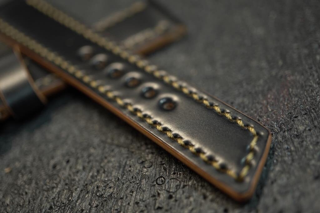 Cordovan Handmade in Japan Watch Strap- Shinki Hikaku Cordovan - Mat ...