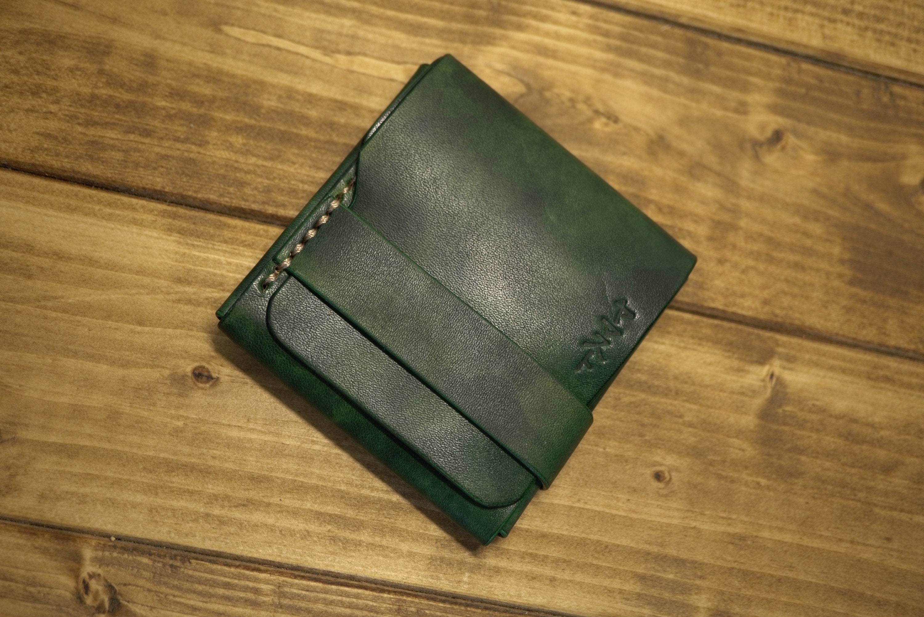 Minimalist Wallet- Hand Made in Japan With Shonan Leather - Hand Dyed ...
