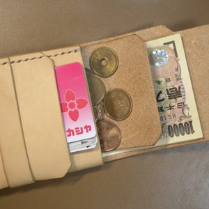 Minimalist Wallet- Hand Made in Japan With Shonan Leather - Natural - Etsy