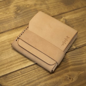 Minimalist Wallet- Hand Made in Japan With Shonan Leather - Natural - Etsy