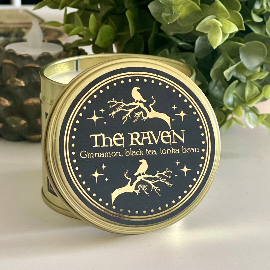 THE RAVEN Candle - cinnamon, black tea, tonka bean scented candle soy ...