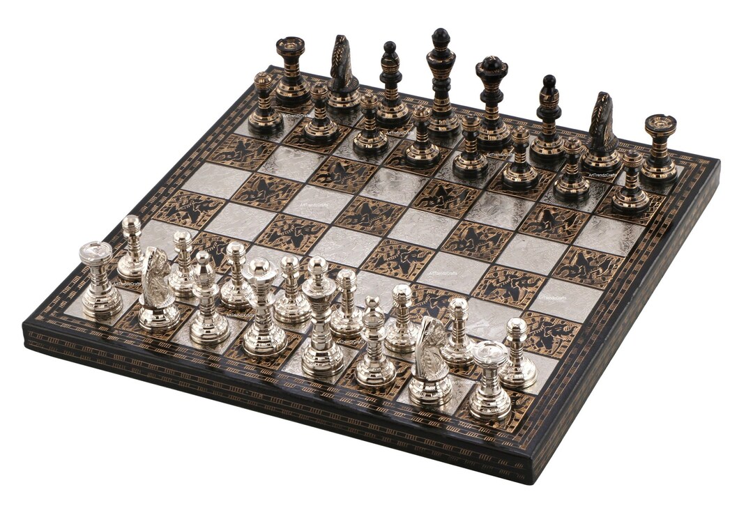 Brass Chess Pieces Set 12x12 Luxury Chess Set Heavy Chess Set ...
