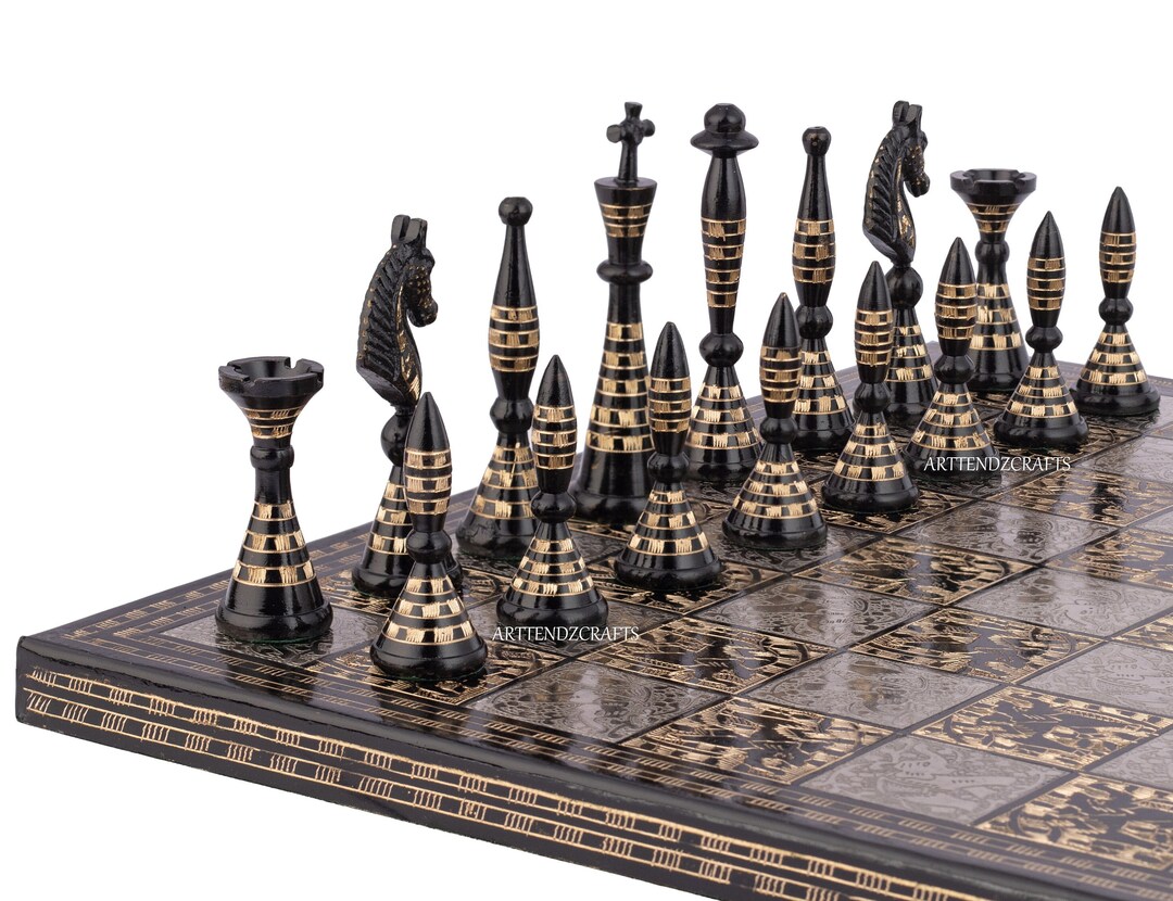 Brass Chess Pieces Set Luxury Chess Set Heavy Chess Set Anniversary ...