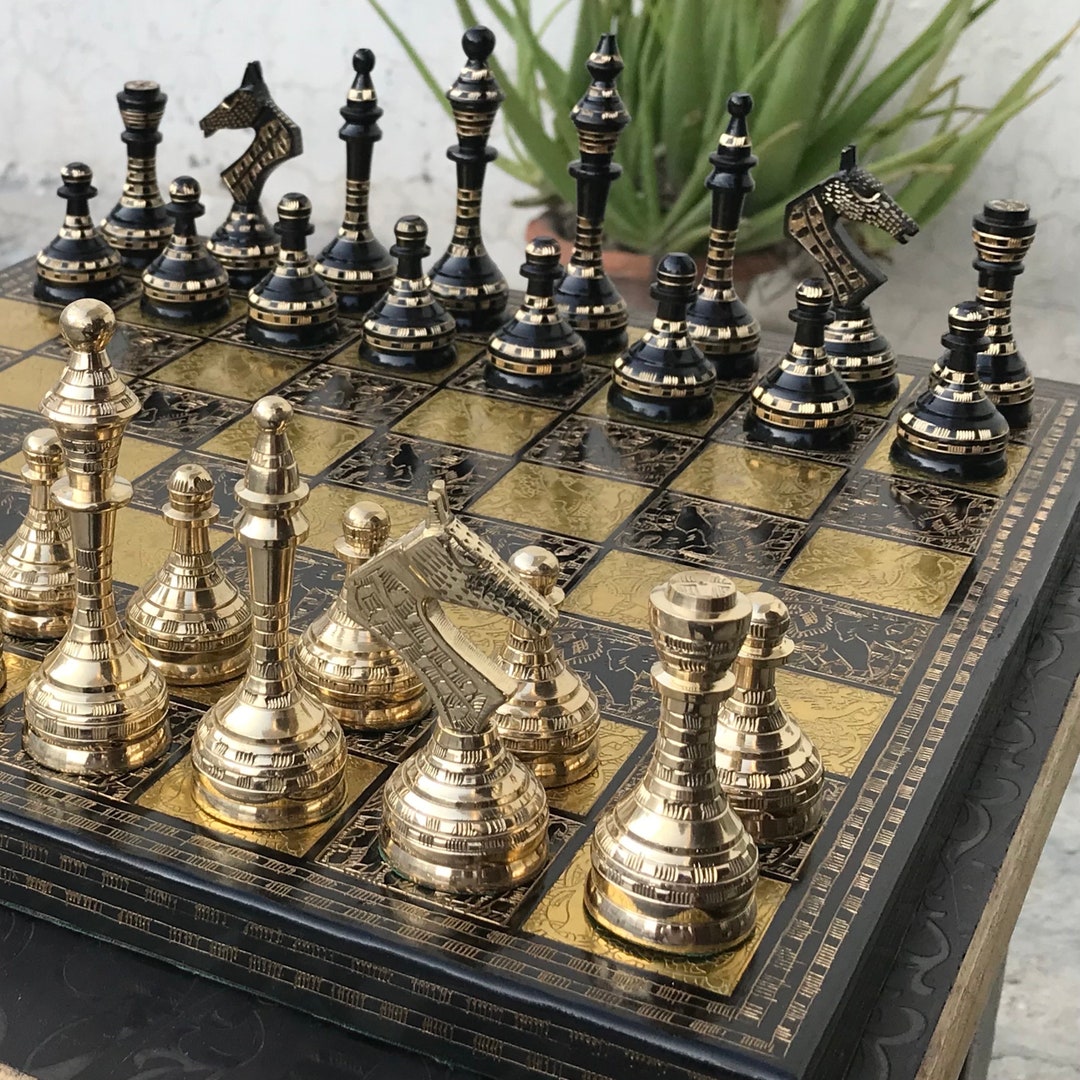 Luxurious Brass Chess Board Set 14"x14" | Heavy Chess Set | Unique ...