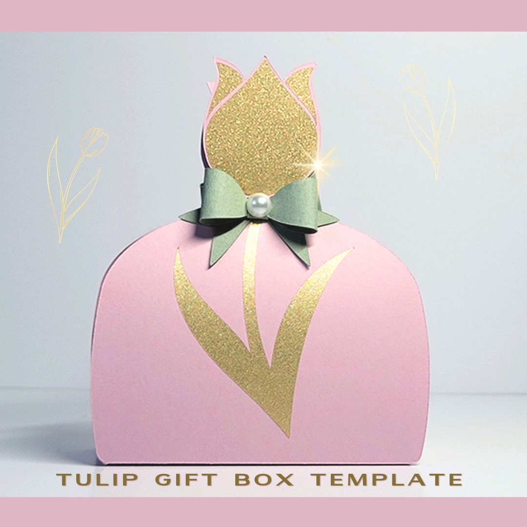 Tulip Gift Box Template Party Favor Box Template Gift Bag Cricut Files ...