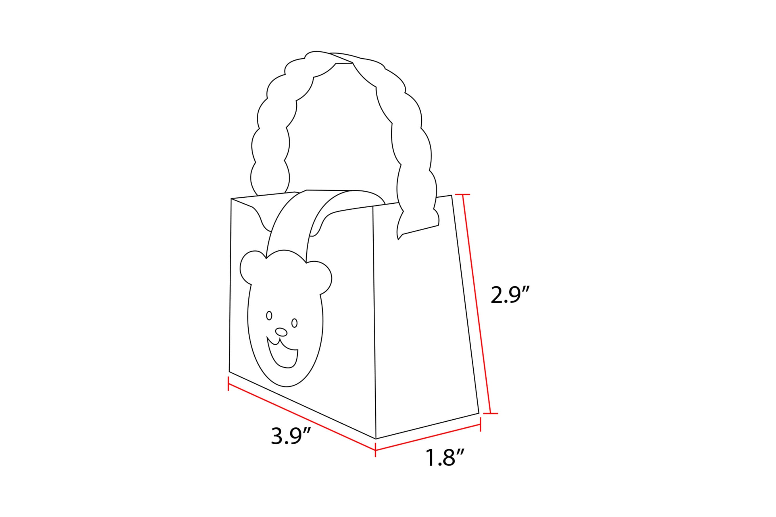 Party Favor Box Template Bear Goodie Bag Gift Card Bag - Etsy