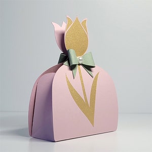 Tulip Gift Box Template | Party Favor Box Template | Gift Bag | Cricut ...
