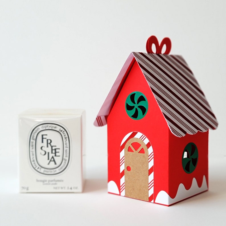 Holiday House Gift Box Template SVG File for Cricut Gingerbread House ...