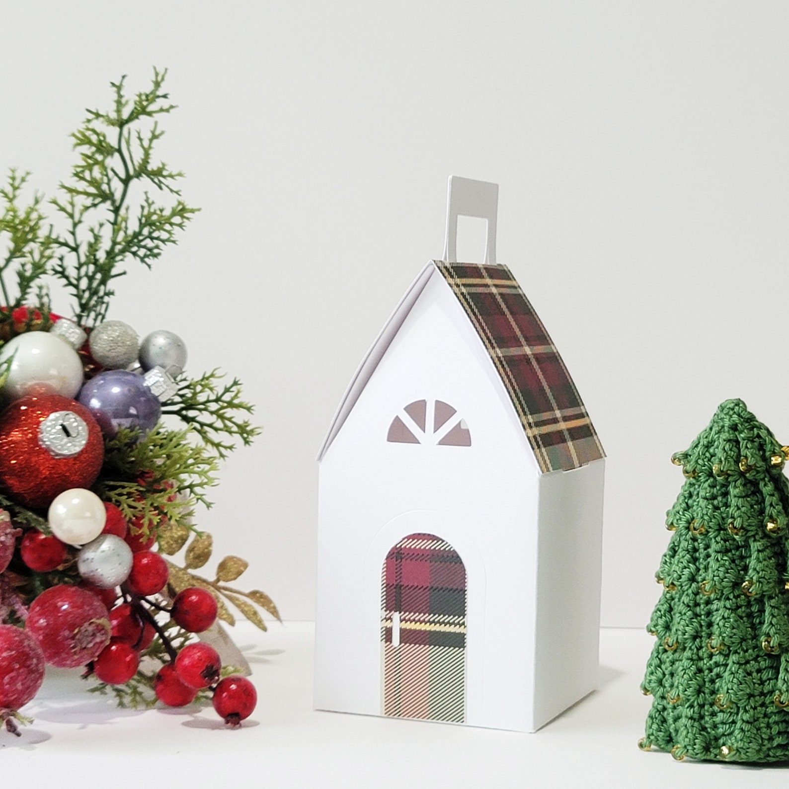 House Gift Box Template SVG Files for Cricut Village House Gift Box 3 ...