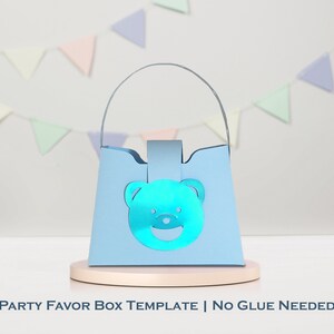 Party Favor Box Template Bear Goodie Bag Gift Card Bag - Etsy