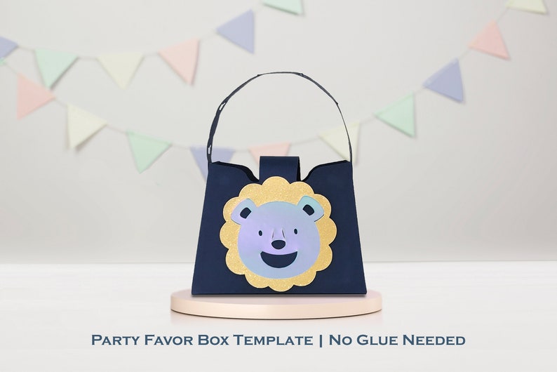 Party Favor Box Template Lion Goodie Bag Gift Card Bag Cricut Files No ...