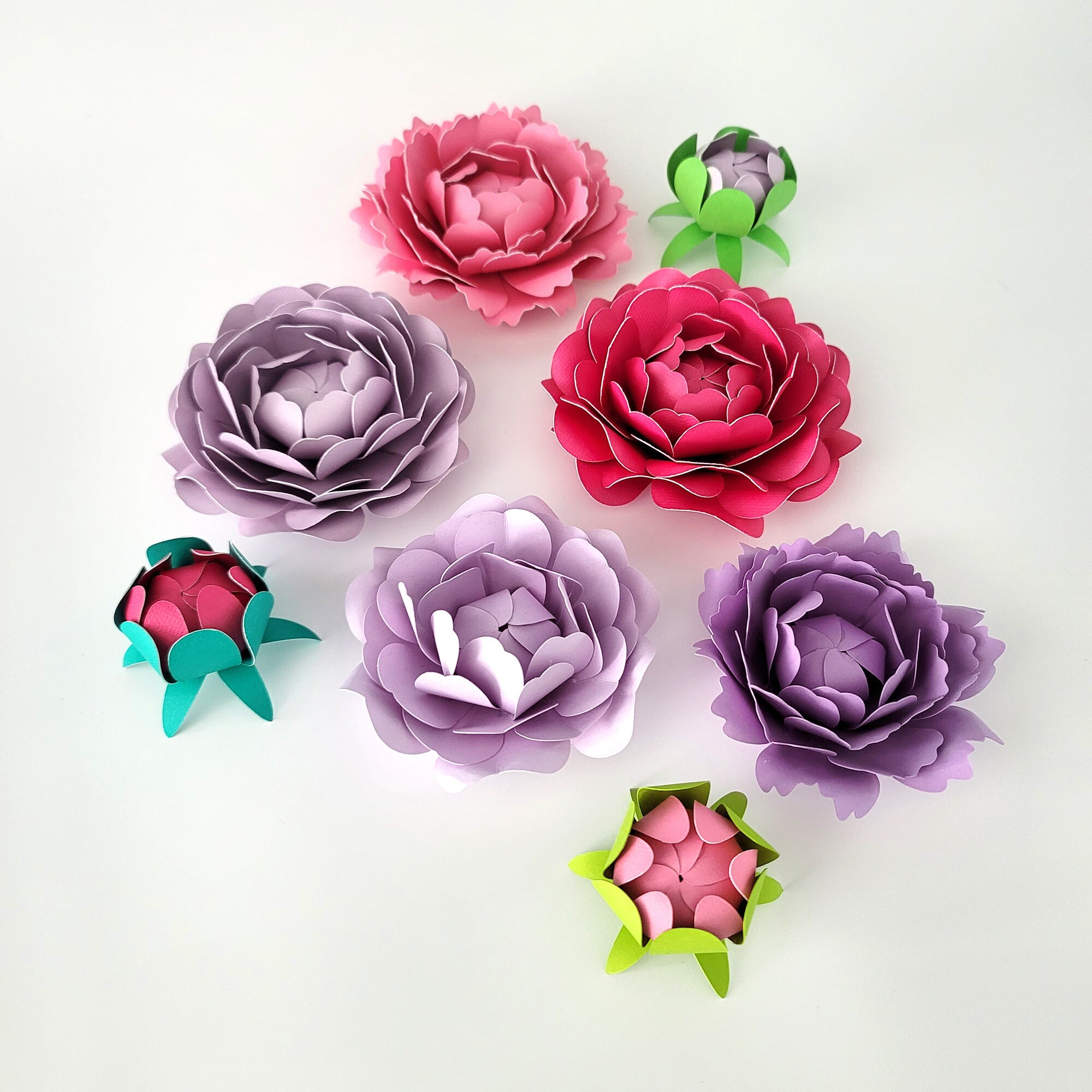 Paper Flower Template | Cricut SVG Files | Printable Template ...