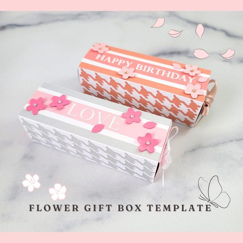 Party Favor Box Template | Mini Gift Box Template | Flower Box | Cricut ...