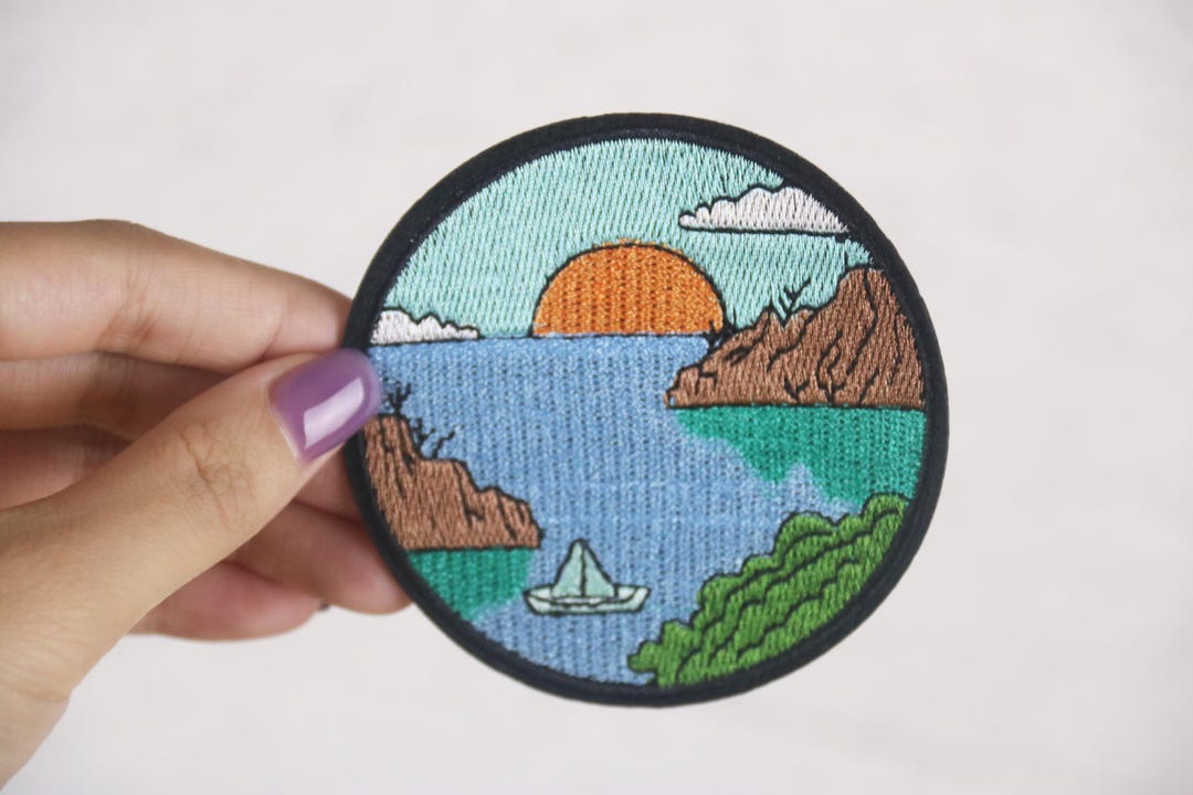 Sunrise Badge, Wild Patch, Sailing, Iron on Patch ,embroidered Patch ...