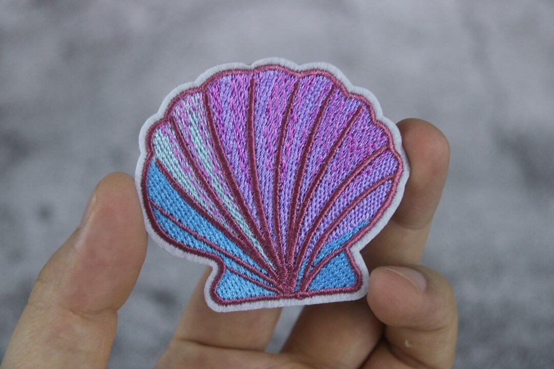Purple Sea Shell Patch, Iron on Patch ,embroidered Patch,sew on Patch ...