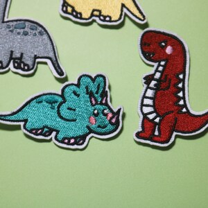 A Set of 9 Cute Dinosaurs Patches, T-rex, Pterosaur Iron on Patch,embroidered Patch, Patch for ...