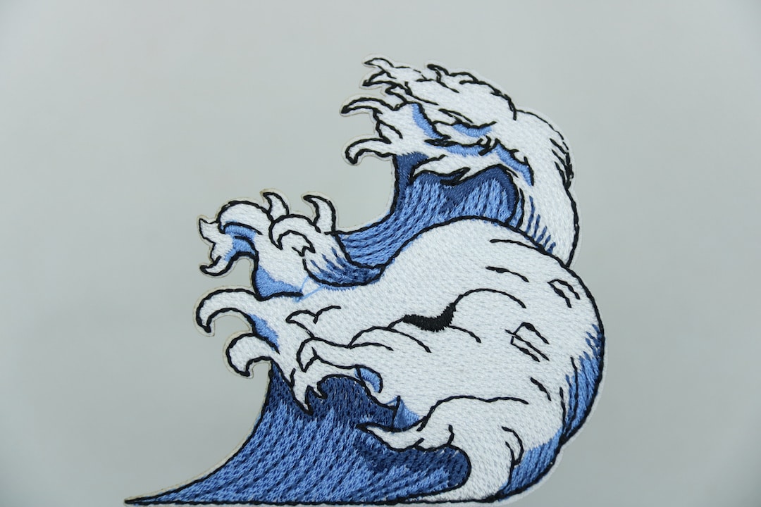 The Great Wave off Kanagawa, Sea Wave Patch, Iron on Patch ,embroidered ...