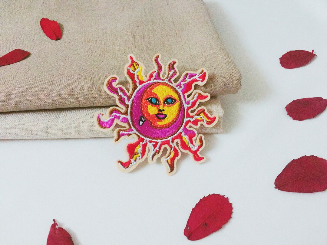 Sun and Moon Patch,iron on Patch ,embroidered Patch,sew on Patch,applique, - Etsy