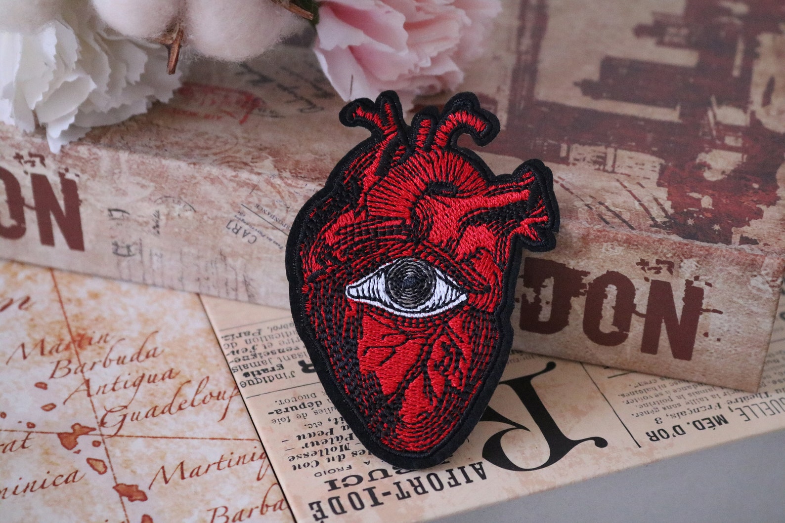 Eye Heartred Heart Patchiron on Patch embroidered Patchsew - Etsy