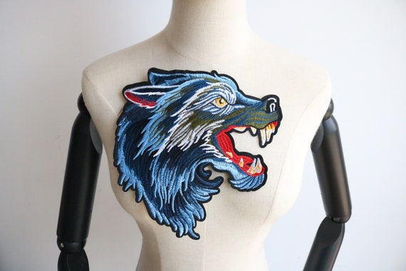 Wolf Patchlargehowliron on Patch embroidered Patchsew on - Etsy